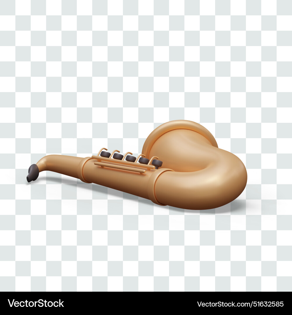 Saxophone in horizontal position realistic Vector Image