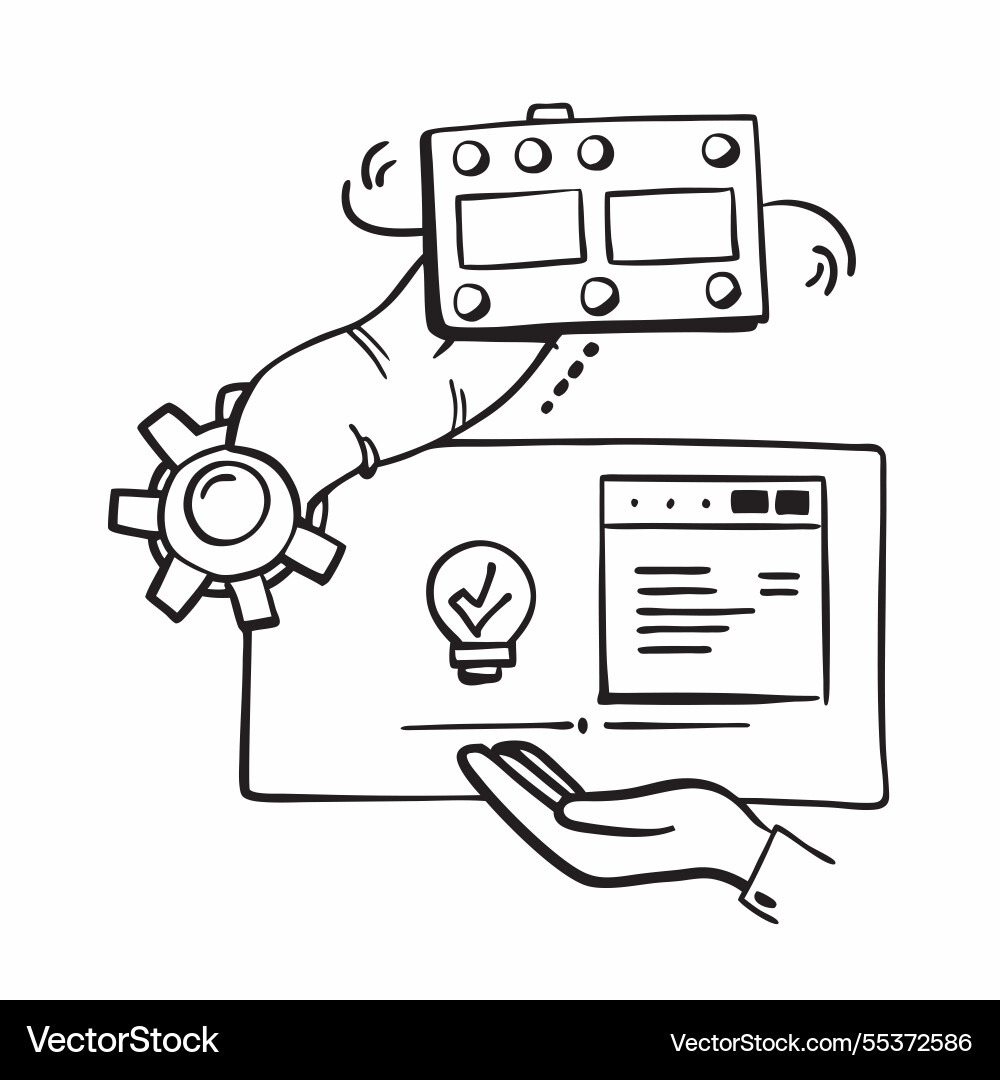 Ai assistant and factory machine concept Vector Image