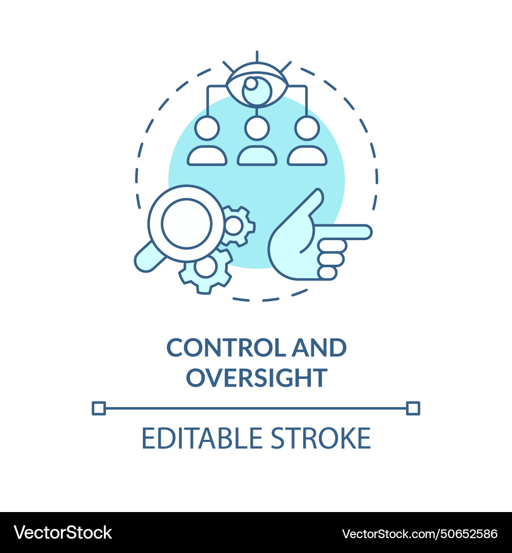 Control and oversight soft blue concept icon Vector Image