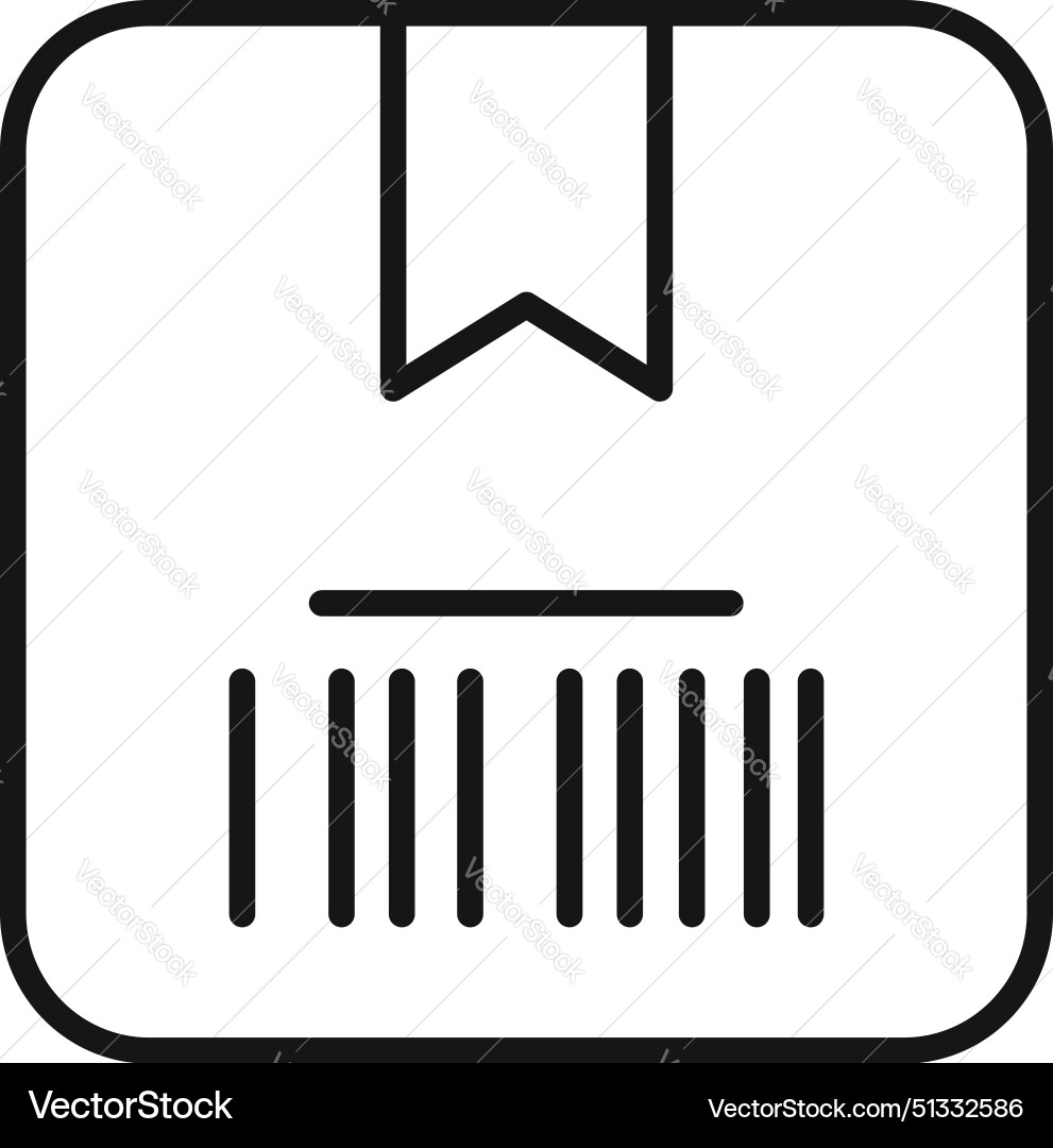 Flat icon of a package with barcode Royalty Free Vector
