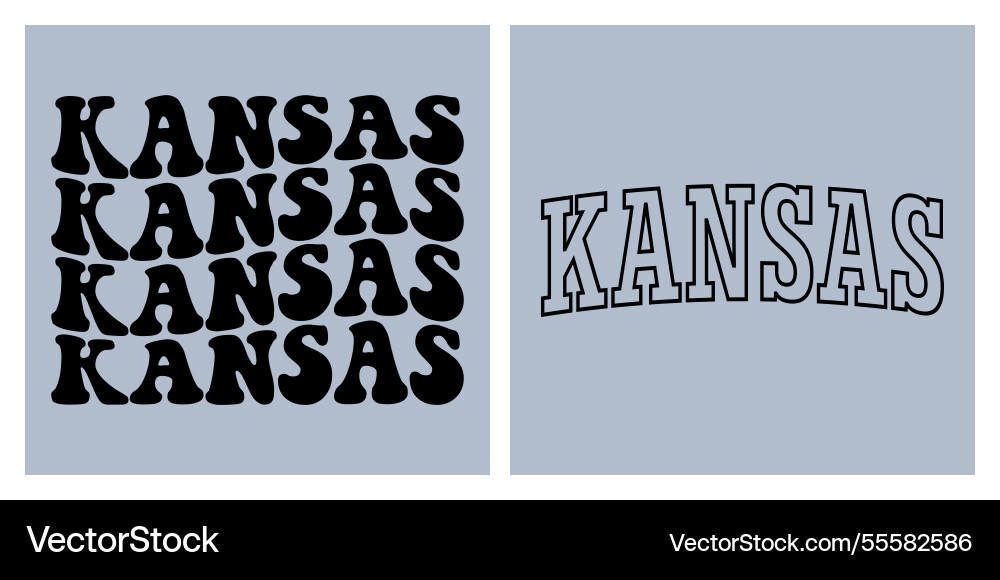 Kansas text t shirt design Royalty Free Vector Image