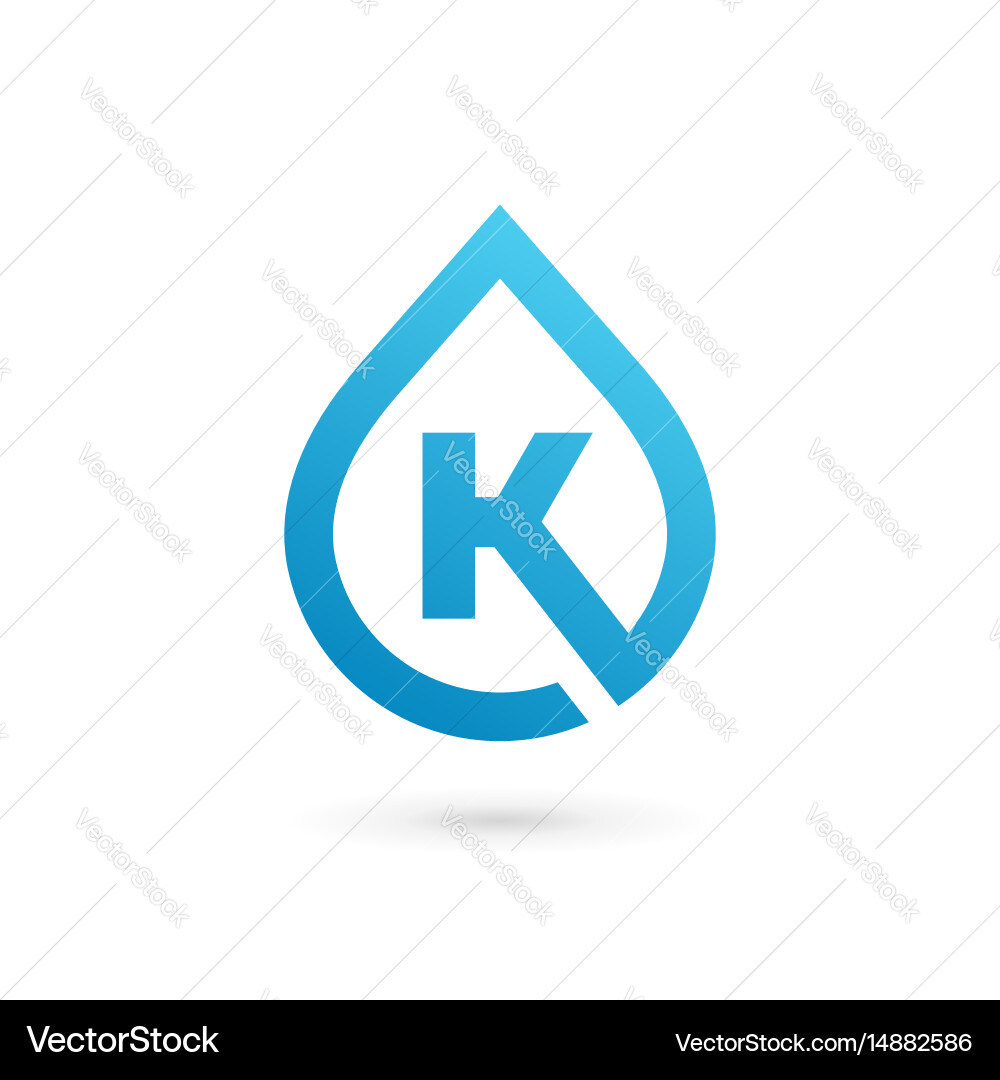 Letter k water drop logo icon design template Vector Image