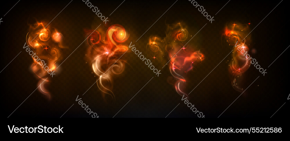 Magic wand spell effects set Royalty Free Vector Image