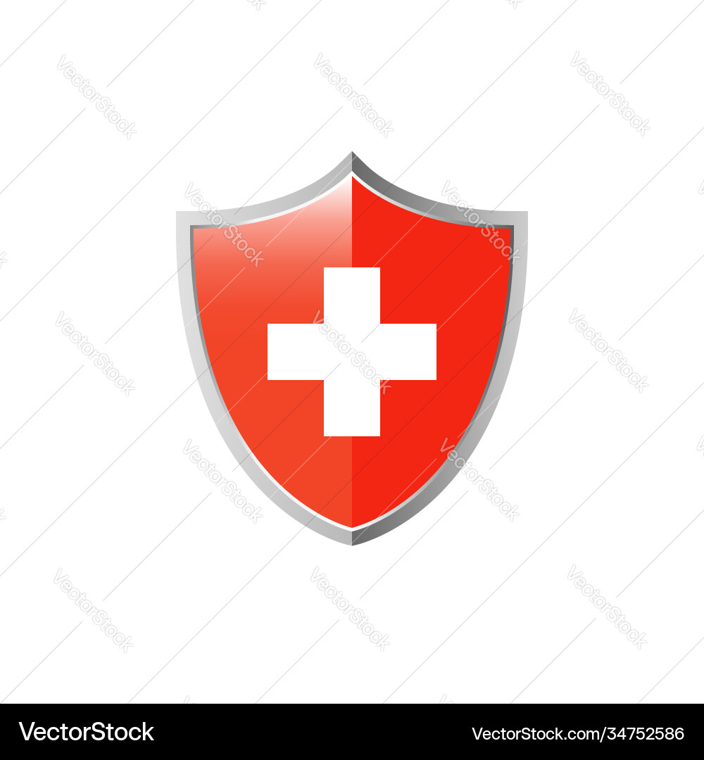 Medical cross and shield icon Royalty Free Vector Image