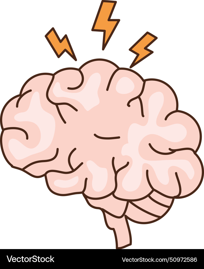 Parkinson disturbed brain Royalty Free Vector Image
