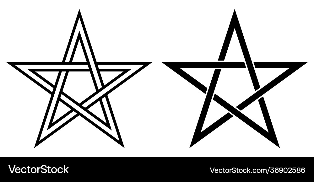 Pentacle transparent pentagonal star sign Vector Image