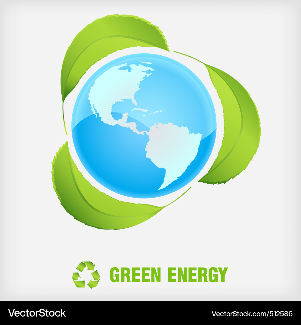 Recycle symbol green energy Royalty Free Vector Image
