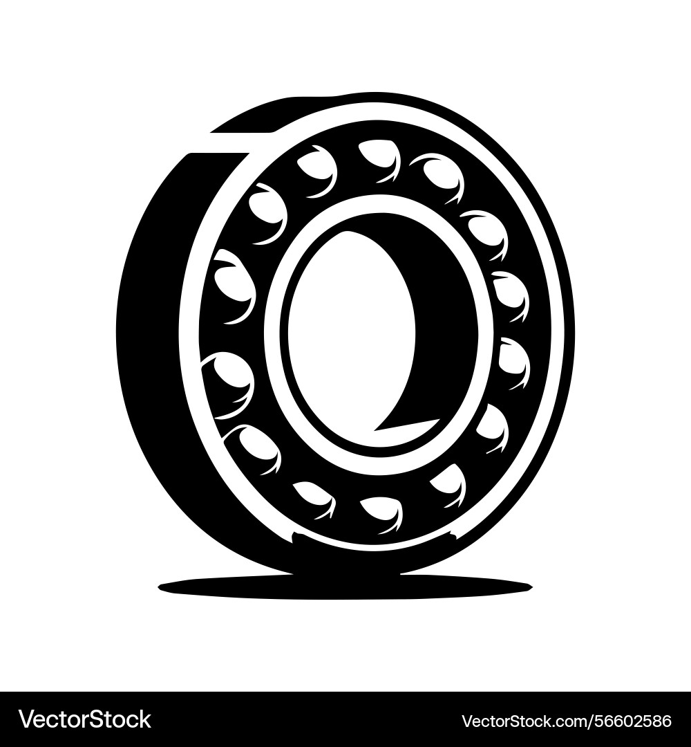 Simple flat ball bearings logo design Royalty Free Vector