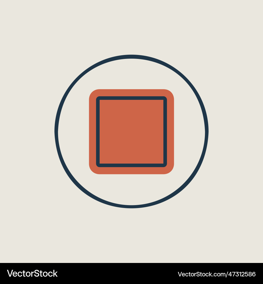 Stop button icon graph symbol for music Royalty Free Vector