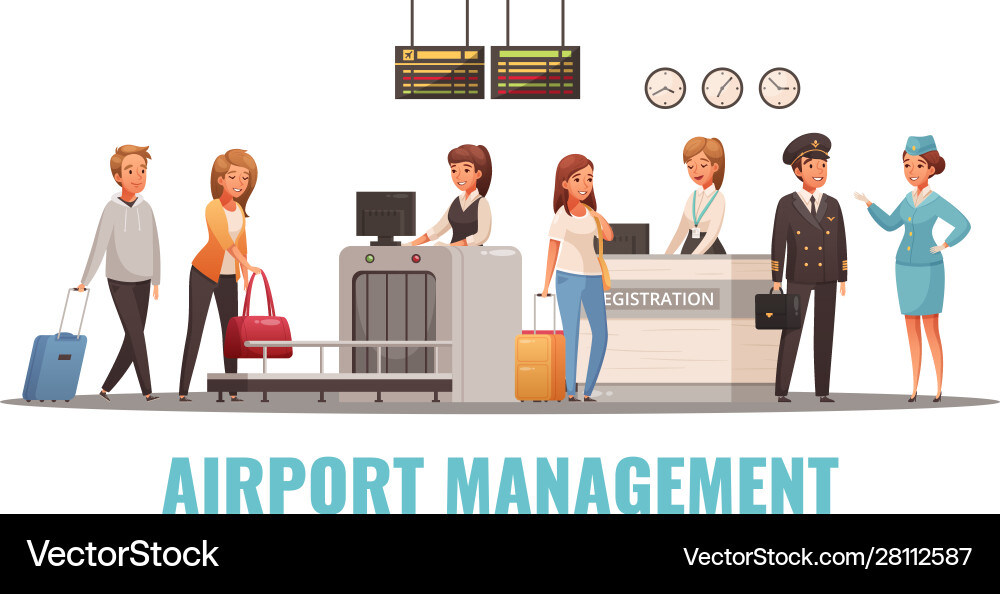 Airport cartoon Royalty Free Vector Image - VectorStock