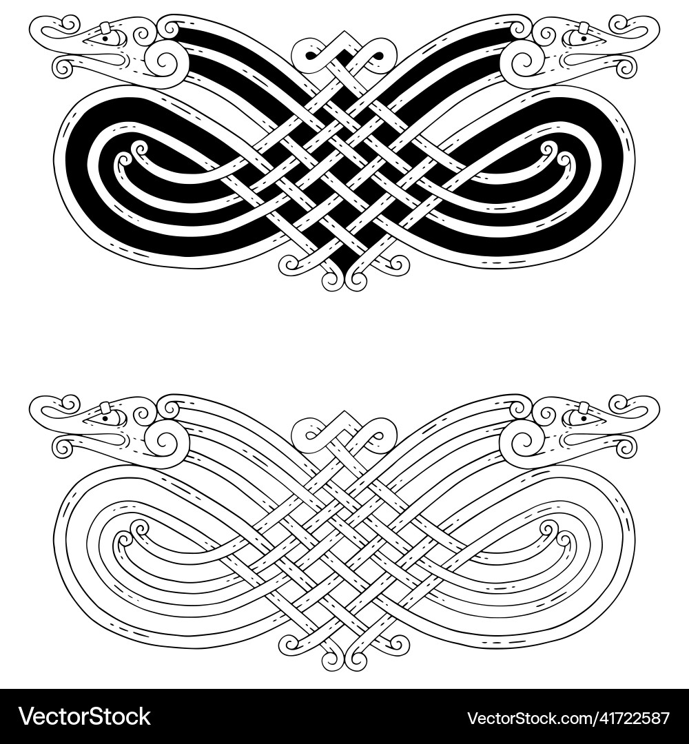 Banner in the celtic style knot patterns Vector Image