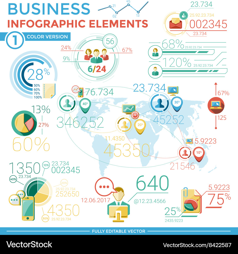 Business infographic elements Royalty Free Vector Image
