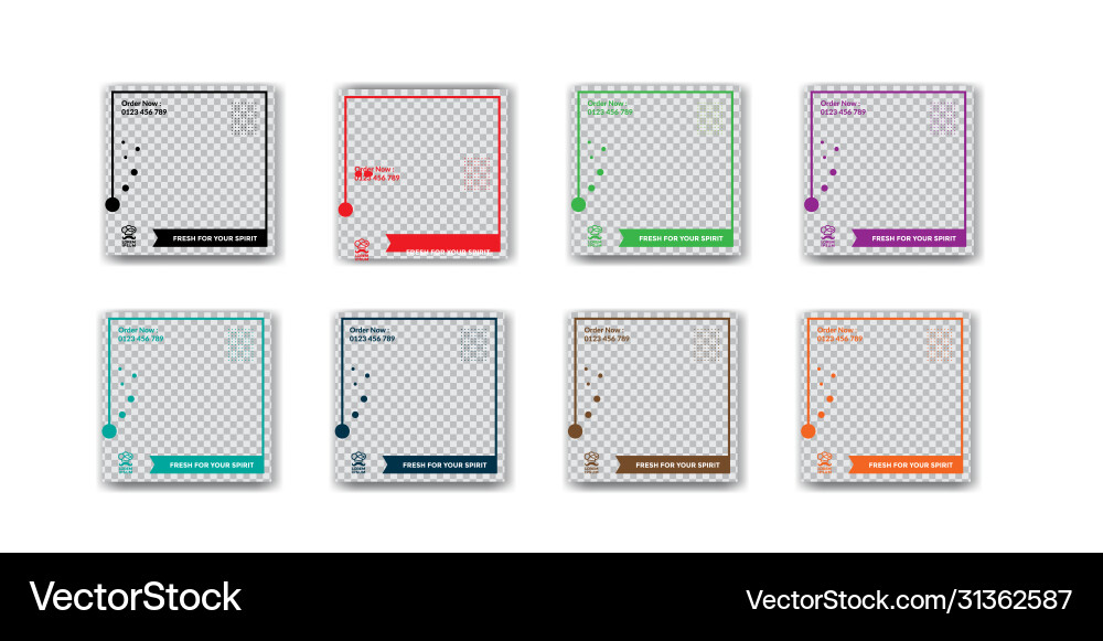 Colorful creative business social media post Vector Image