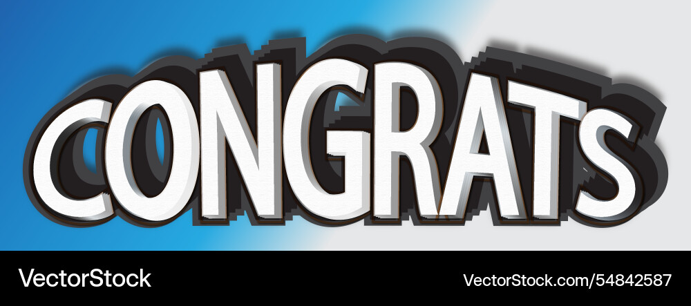 Congrats text effect editable 3d Royalty Free Vector Image