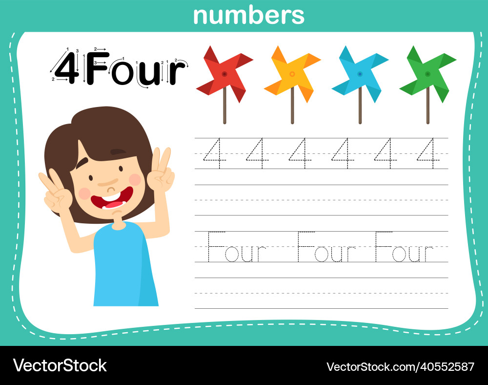 Connecting dot and printable numbers exercise Vector Image