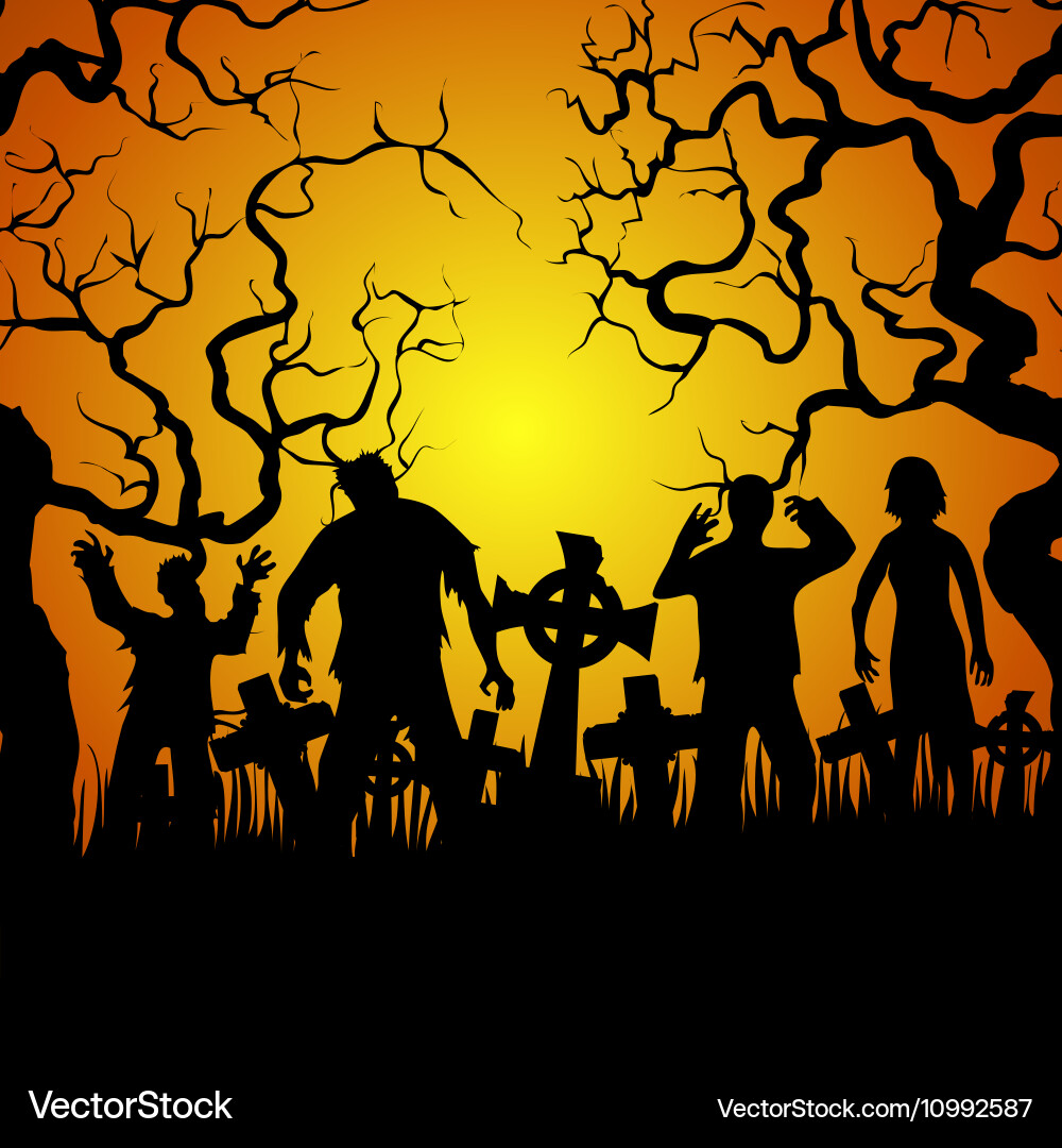 Crouds of zombies Royalty Free Vector Image - VectorStock