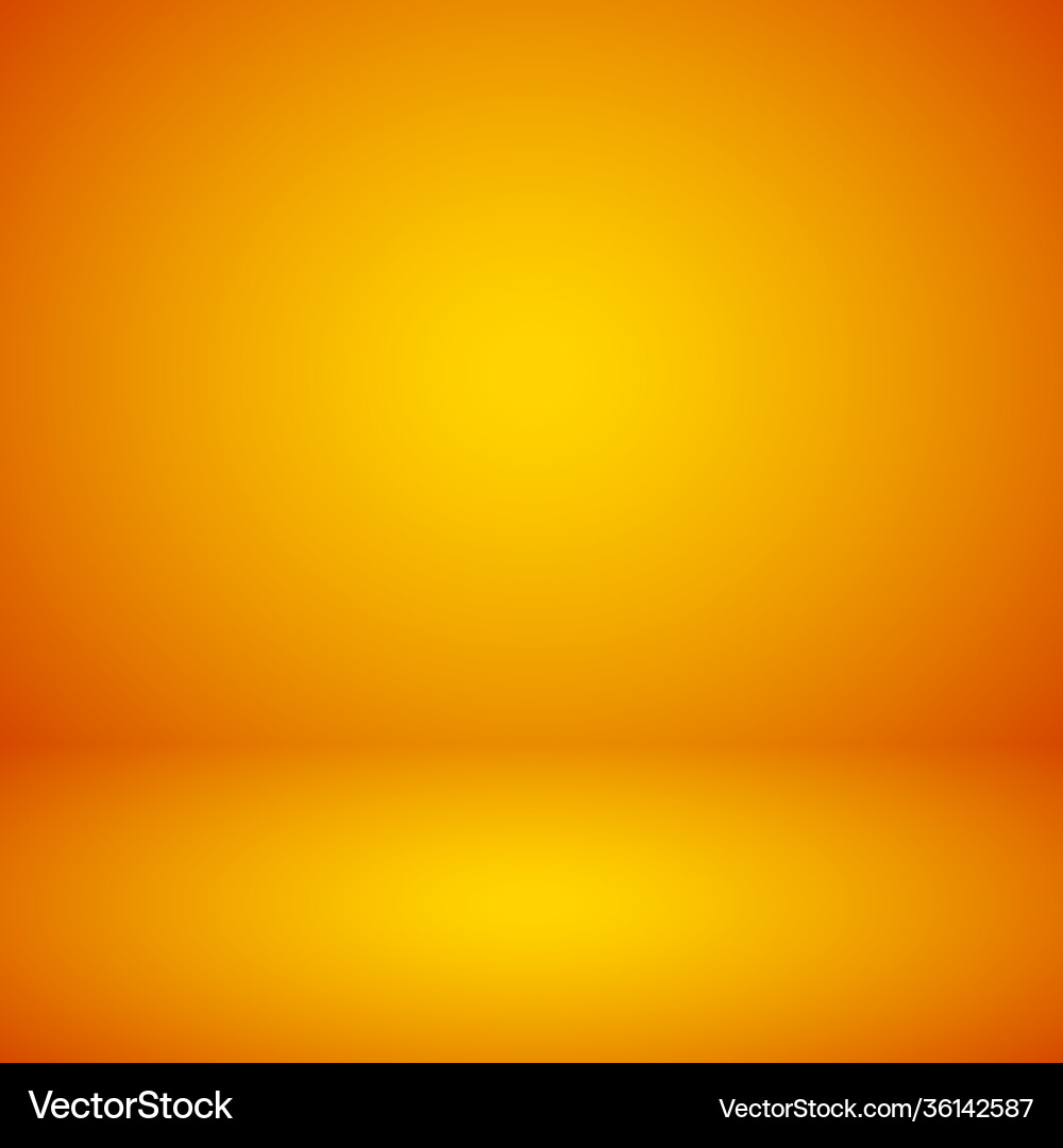 Empty orange studio abstract background Royalty Free Vector