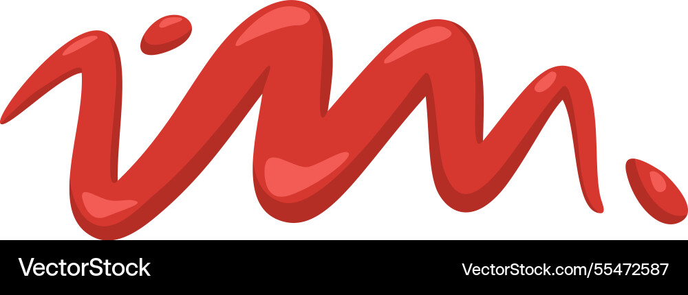 Glossy red sauce or ketchup letters forming Vector Image