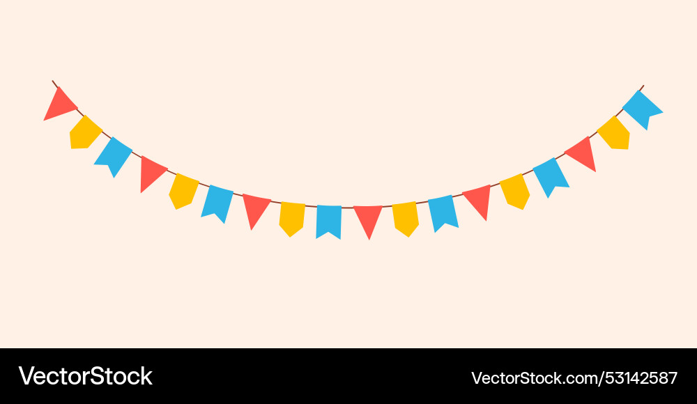 Hanging carnival garlands party colorful flags Vector Image