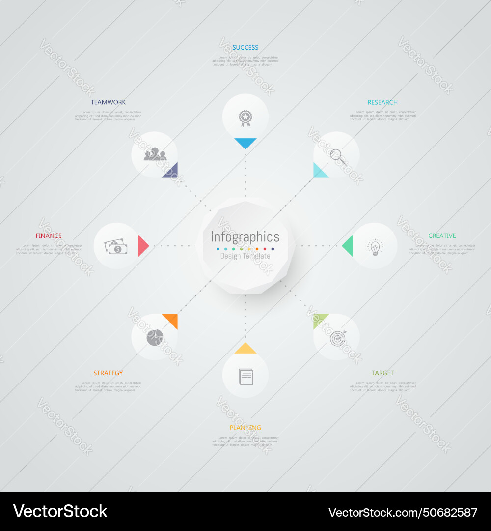 Infographic 8 options design elements Royalty Free Vector