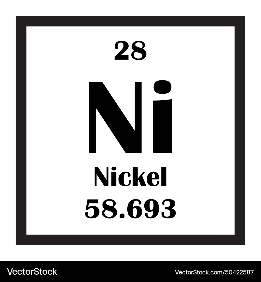 Nickel chemical element icon Royalty Free Vector Image