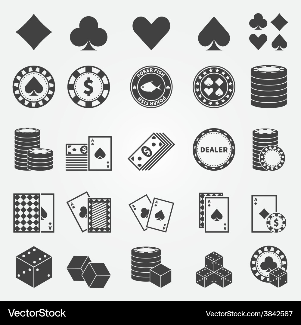 Poker icons set Royalty Free Vector Image - VectorStock