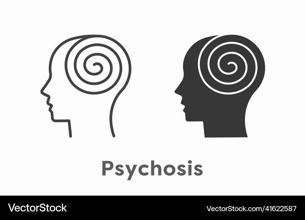 Psychosis icon on white background Royalty Free Vector Image