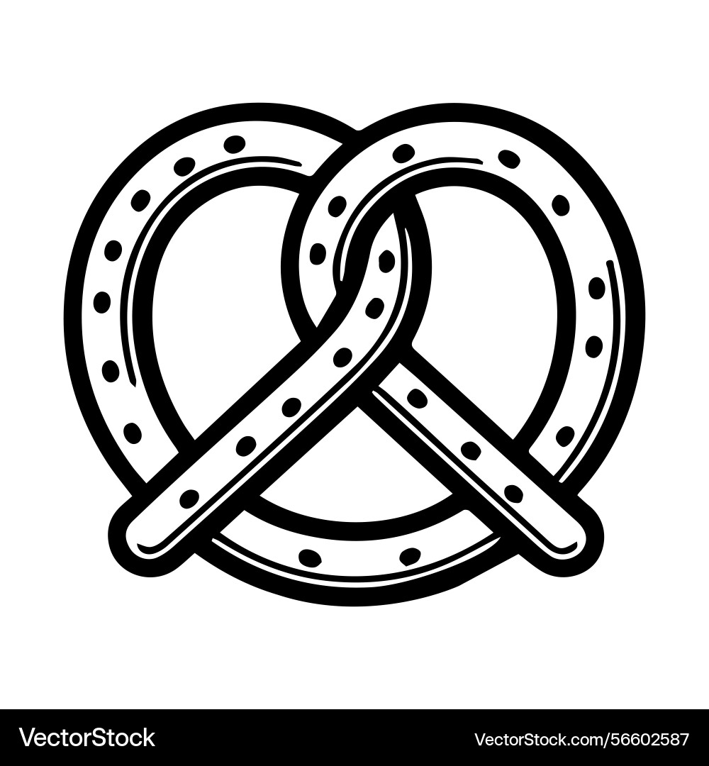 Simple flat pretzel logo design Royalty Free Vector Image