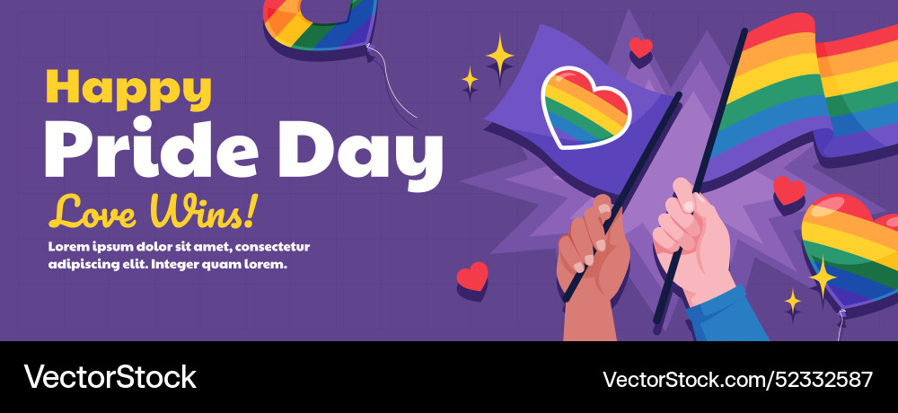 Social media cover template for pride month Vector Image