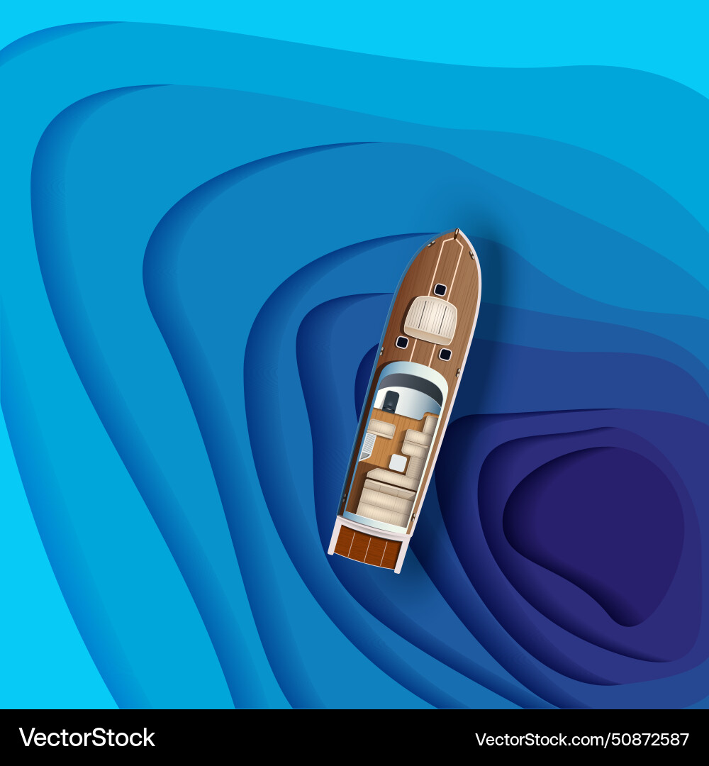 Speedboat and sea Royalty Free Vector Image - VectorStock