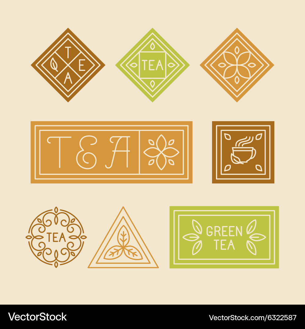 Tea package design elements Royalty Free Vector Image