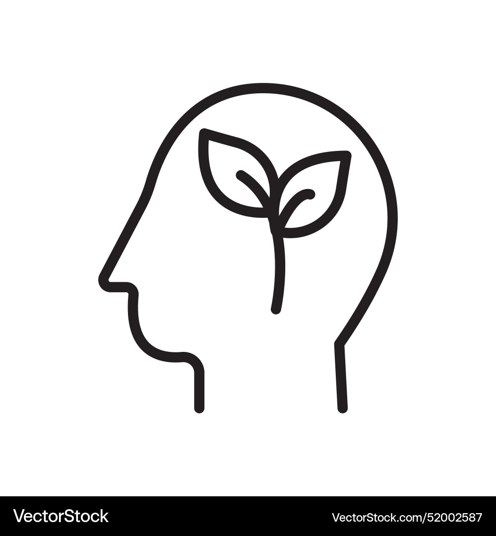 Think green icon line art Royalty Free Vector Image