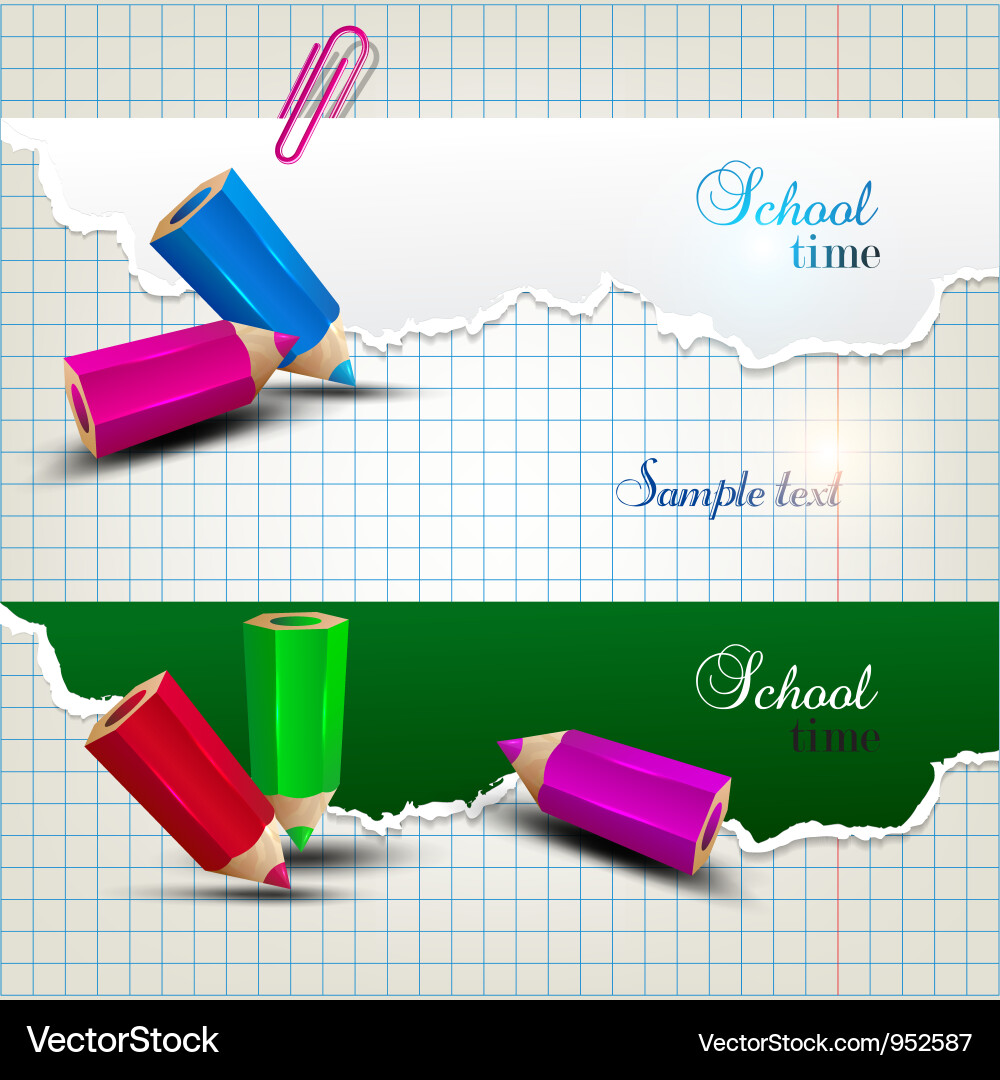 Torn school paper Royalty Free Vector Image - VectorStock