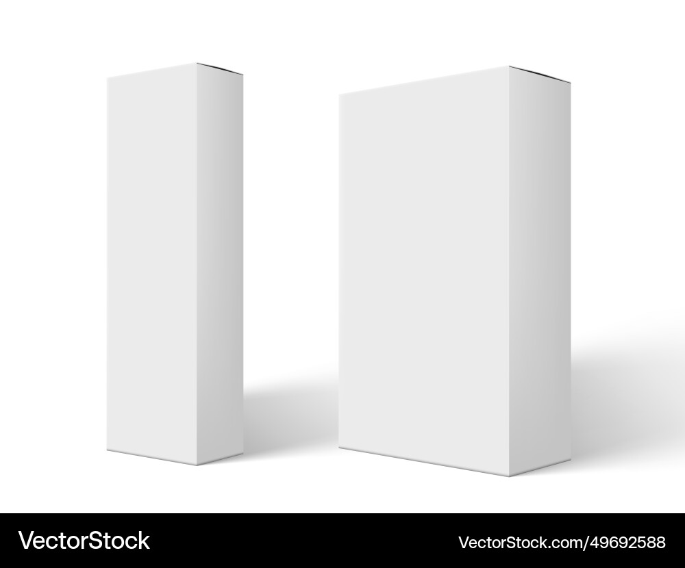 3d white box package mockup isolated Royalty Free Vector