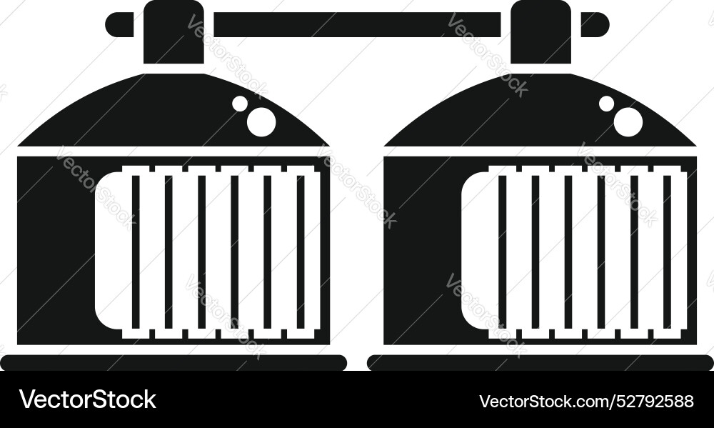 Bioreactor tanks equipment for making beer icon Vector Image
