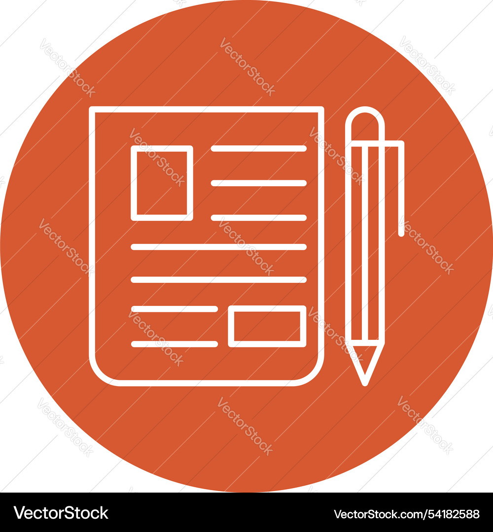 Blog line circle icon Royalty Free Vector Image