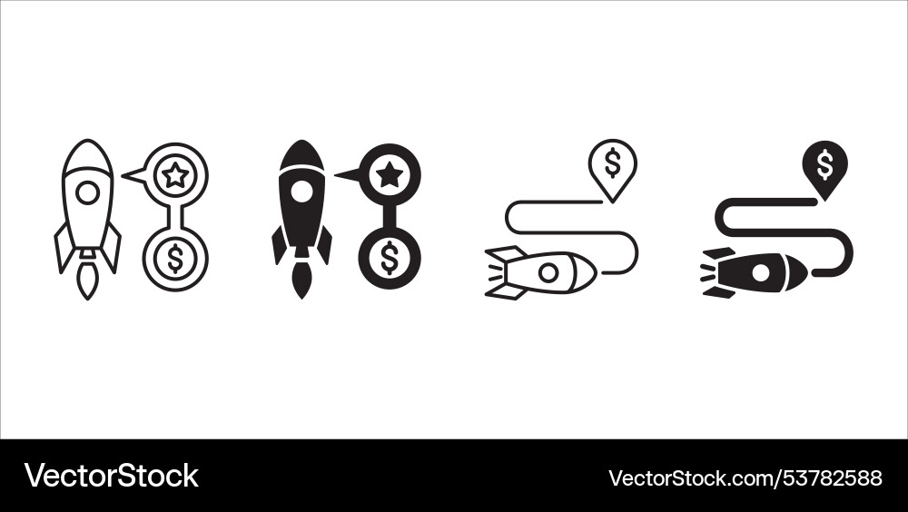 Business achievements icon set leadership Vector Image