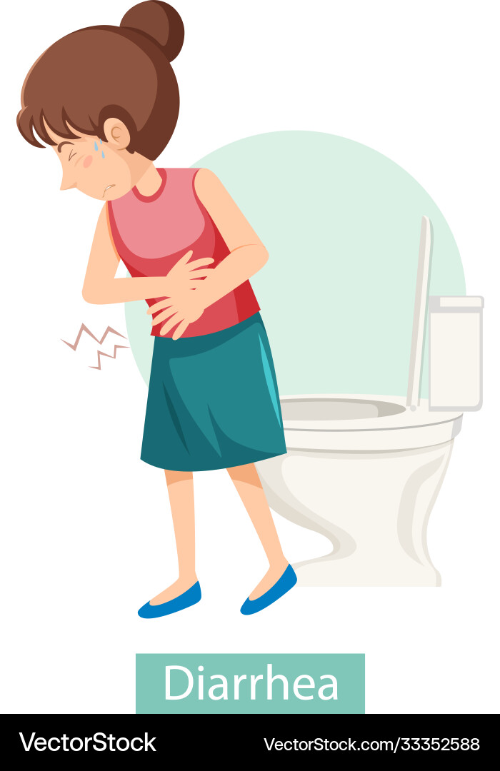 Cartoon character with diarrhea symptoms Vector Image