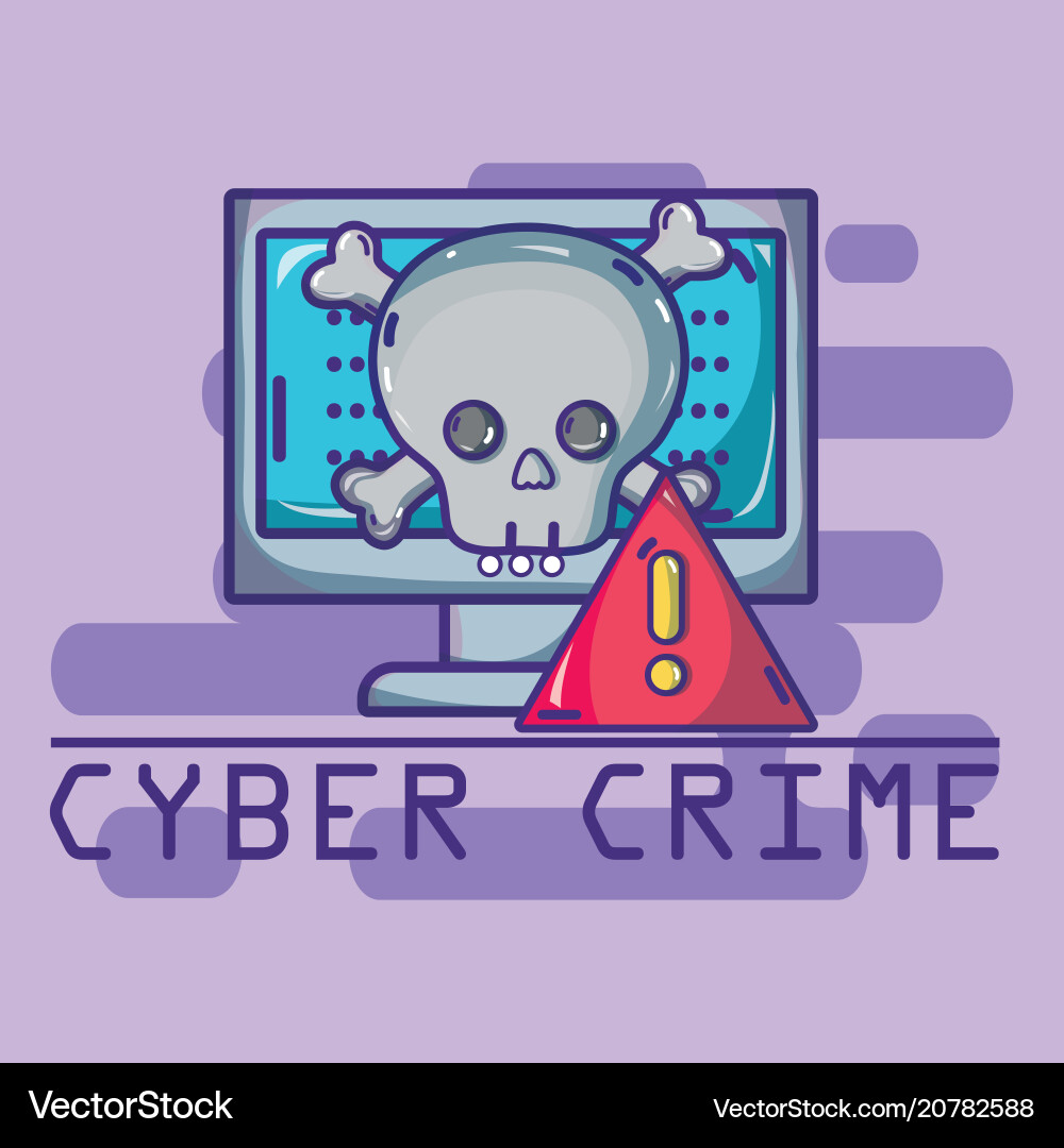 Cyber crime cartoons concept Royalty Free Vector Image