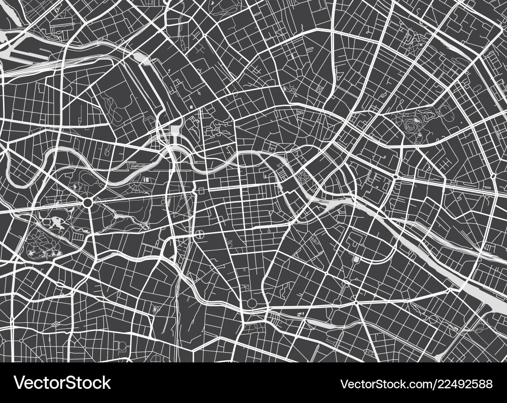 Detailed map berlin Royalty Free Vector Image - VectorStock