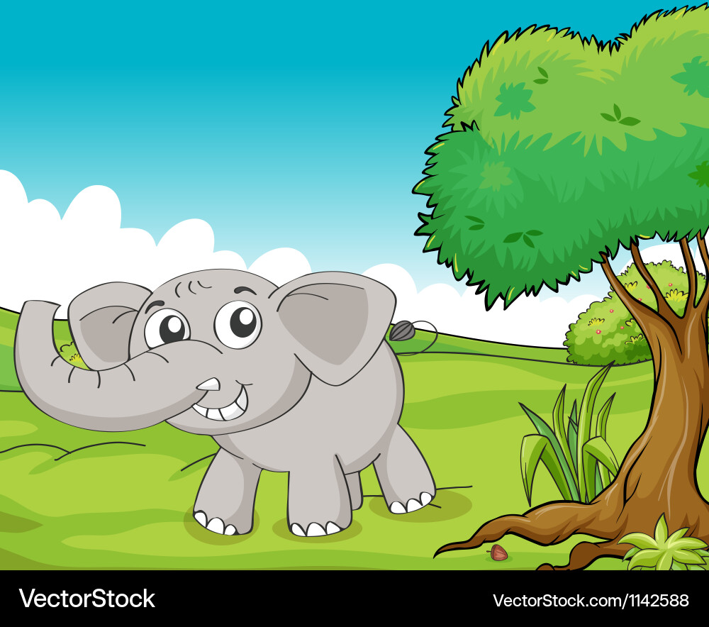 Little elephant Royalty Free Vector Image - VectorStock