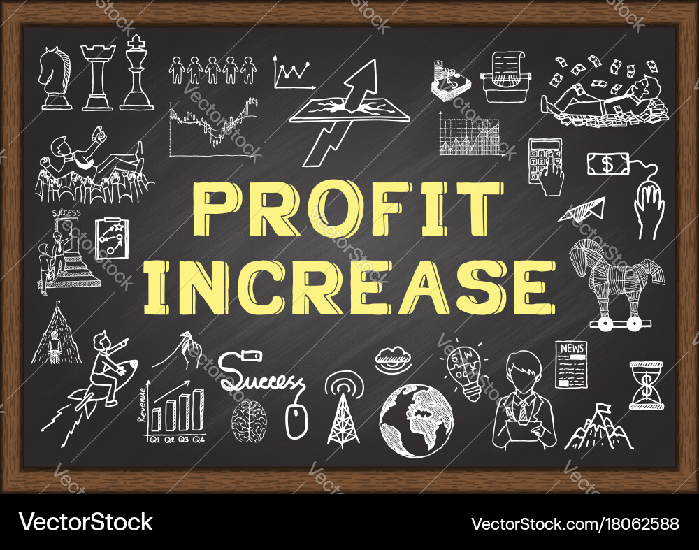 Profit increase Royalty Free Vector Image - VectorStock