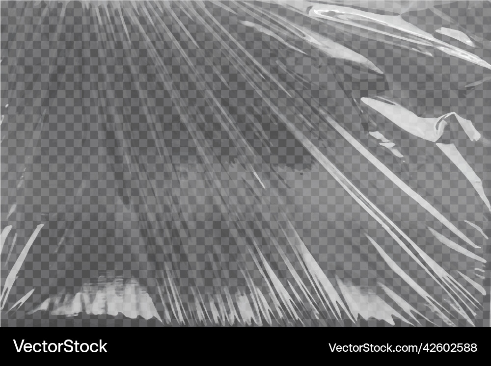Realistic plastic wrap texture stretched cover Vector Image