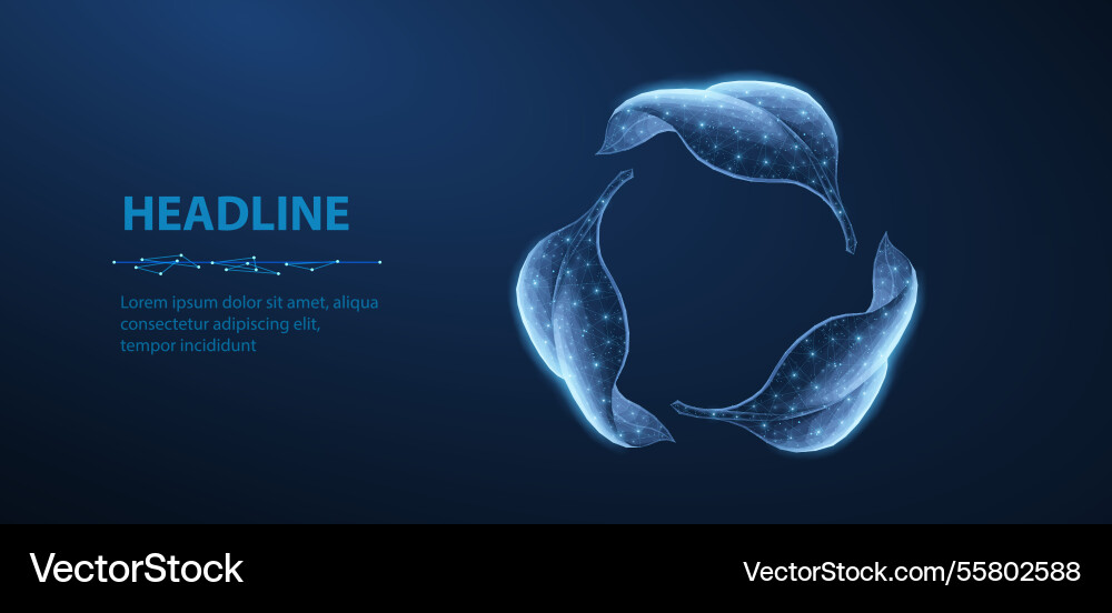 Recycle icon on blue background recykling concept Vector Image