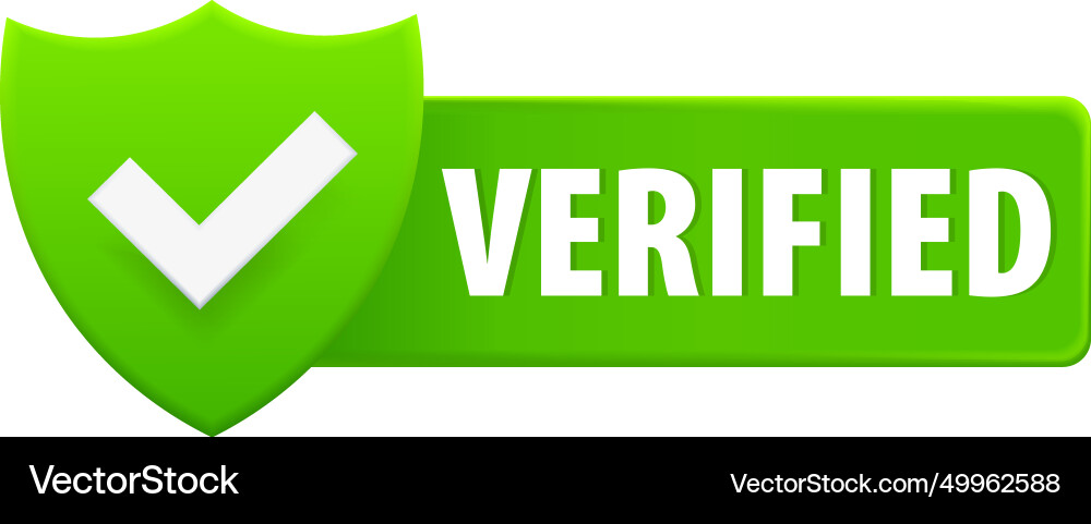 Verified icon with tick check mark Royalty Free Vector Image