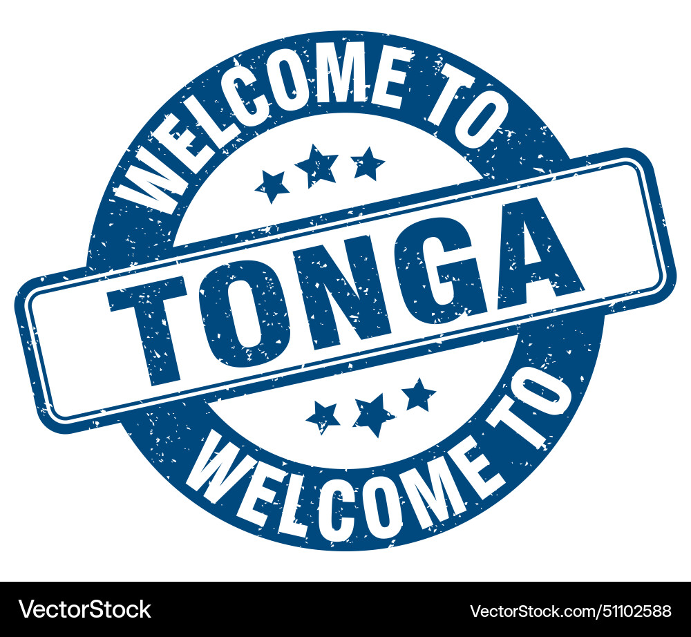 Welcome to tonga stamp round sign Royalty Free Vector Image