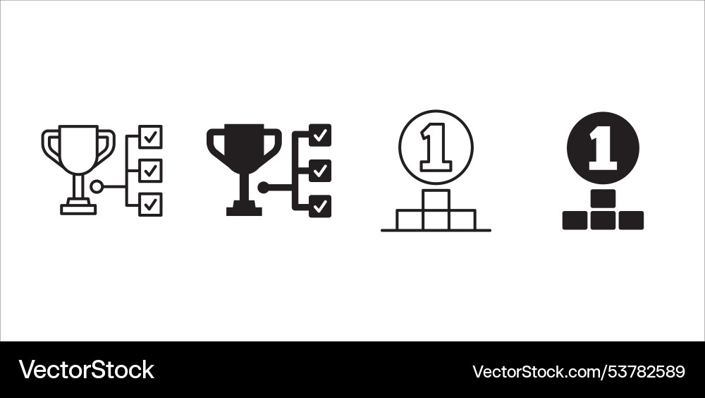 Business achievements icon set leadership Vector Image