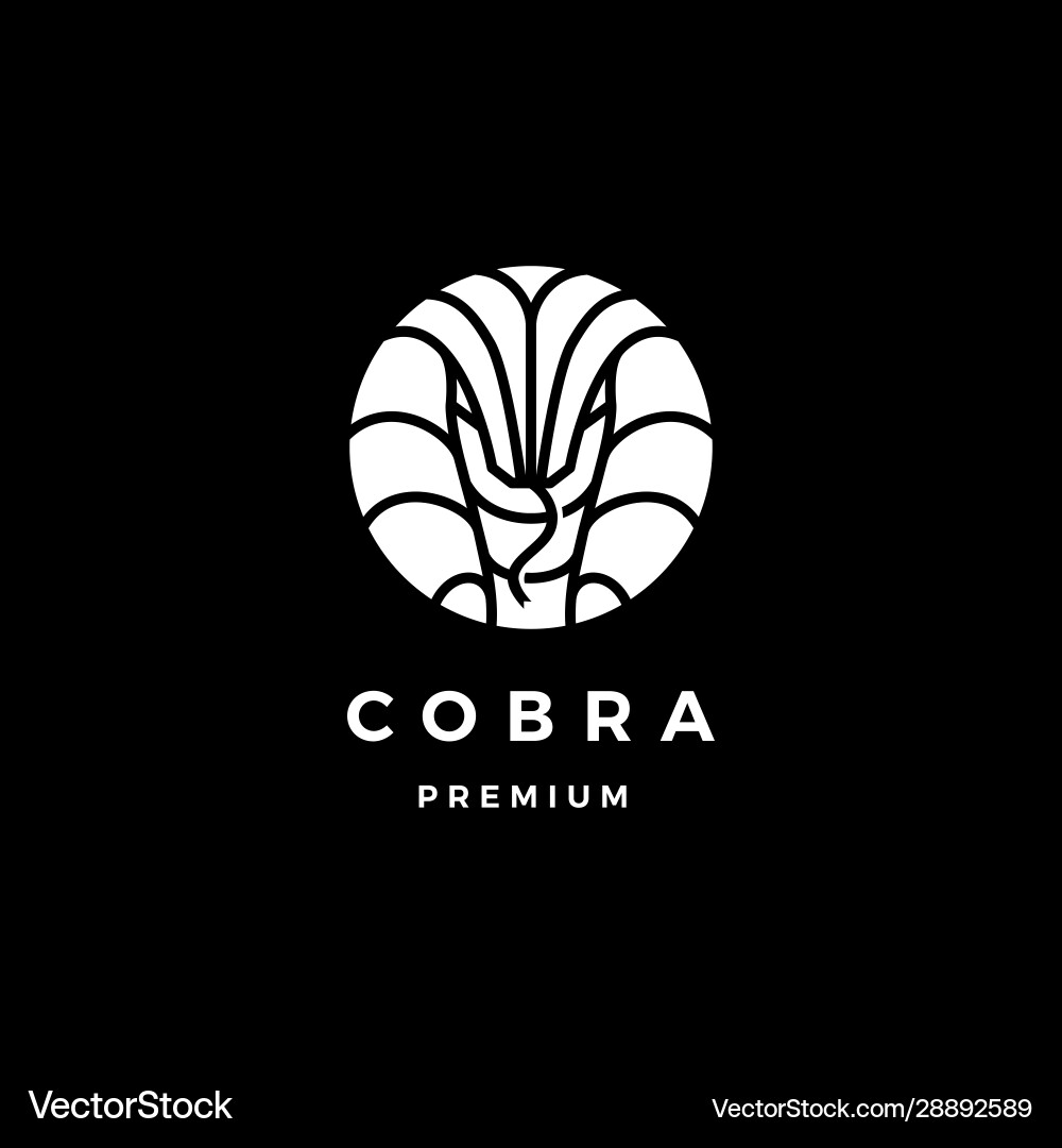 Cobra logo icon in round shape Royalty Free Vector Image