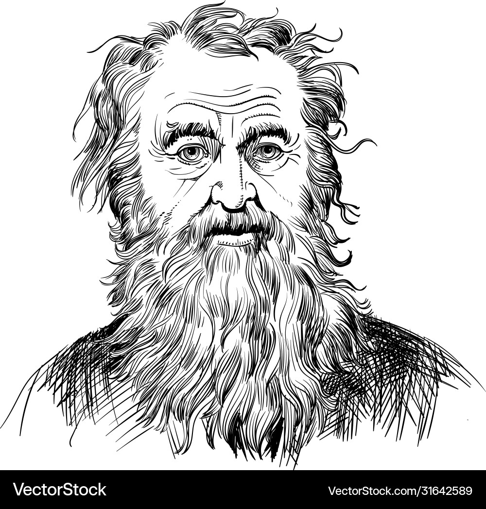 Diogenes the Cynic Portrait Royalty Free Vector Image