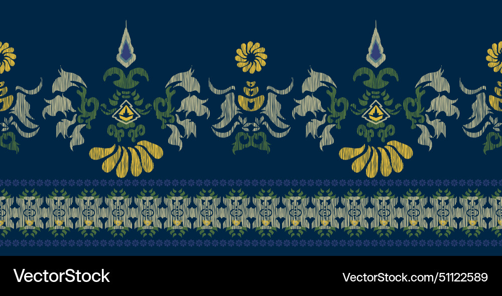 Flower embroidery pattern Royalty Free Vector Image